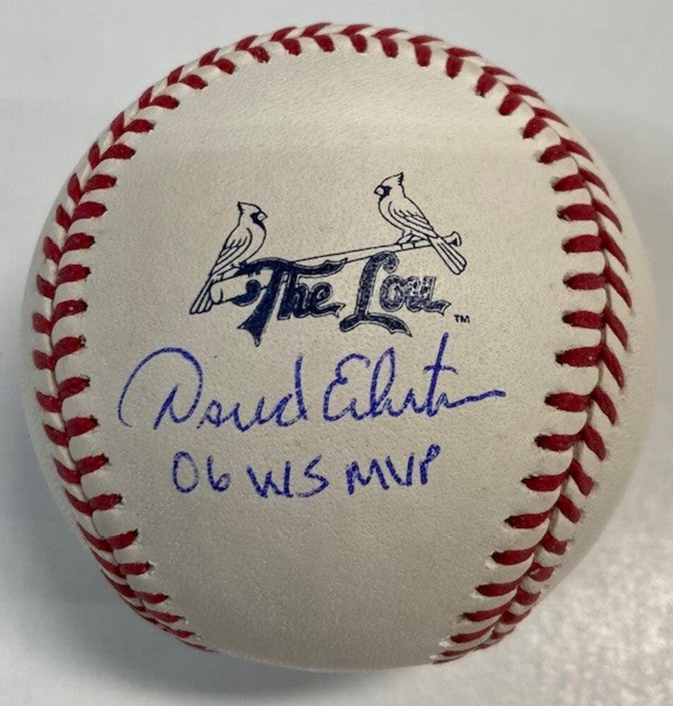David Eckstein Autographed "06 WS MVP" The Lou Logo Baseball | MLB Auctions