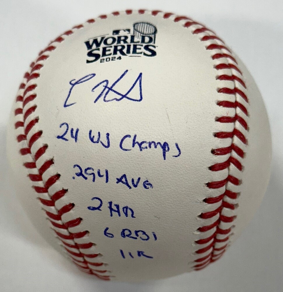 Kike Hernandez Autographed "2024 Postseason Stats" 2024 WS Logo ...