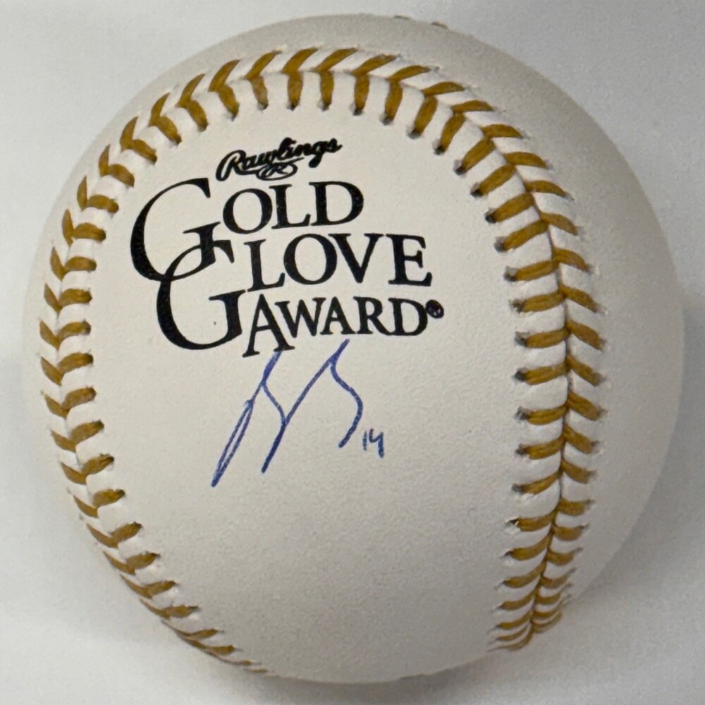 Patrick Bailey Autographed Gold Glove Logo Baseball | MLB Auctions