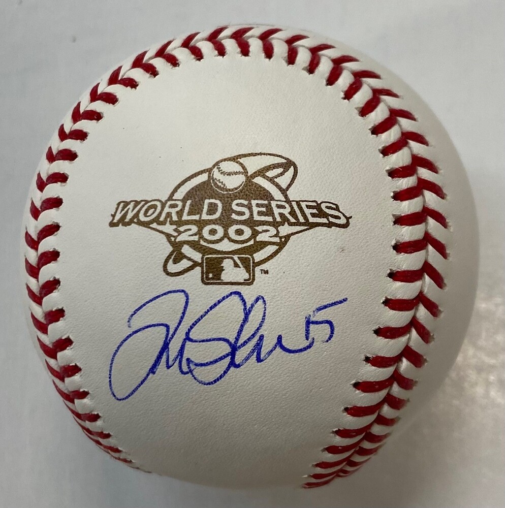 Tim Salmon Autographed 2002 WS Logo Baseball | MLB Auctions