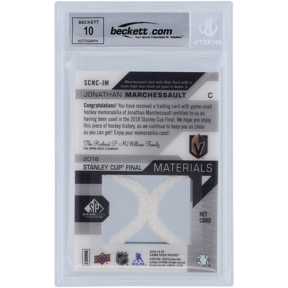 Jonathan Marchessault Vegas Golden Knights Autographed 2018-19 Upper ...