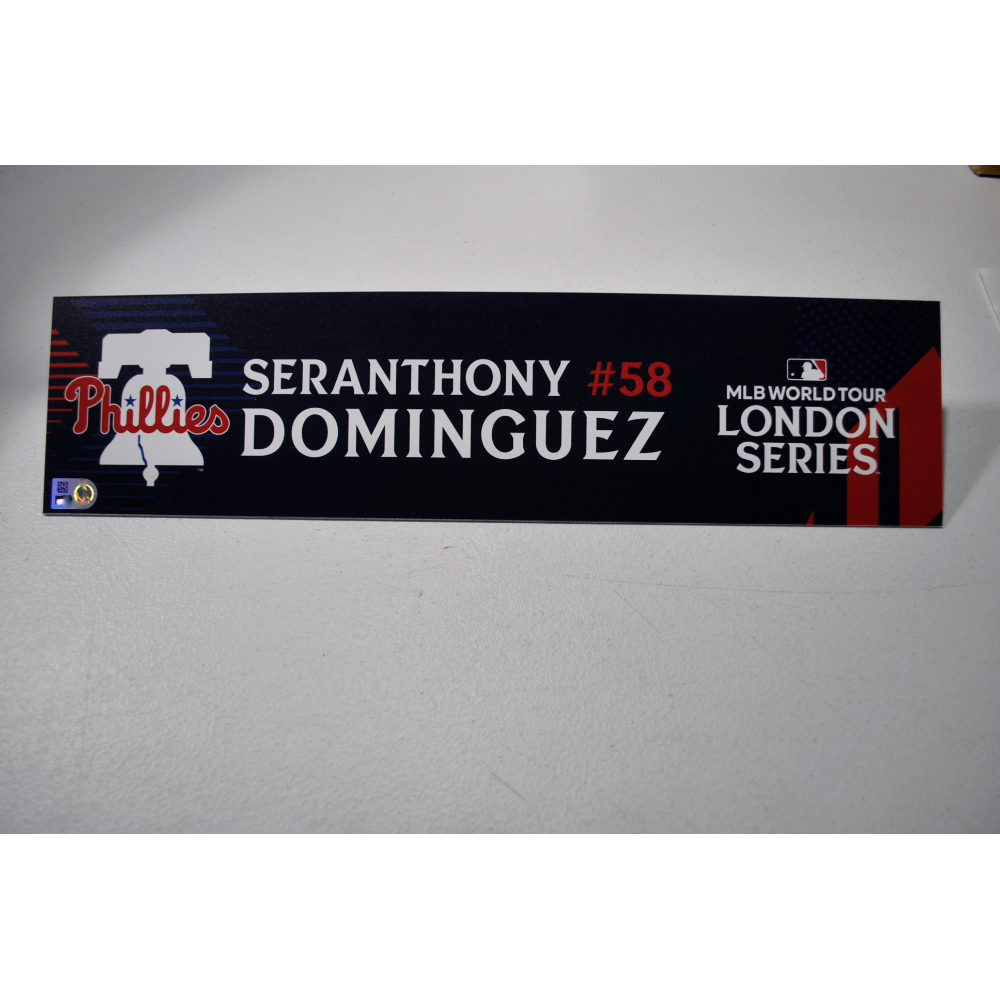 2024 London Series - Phillies vs. Mets - Game-Used Locker Tag ...