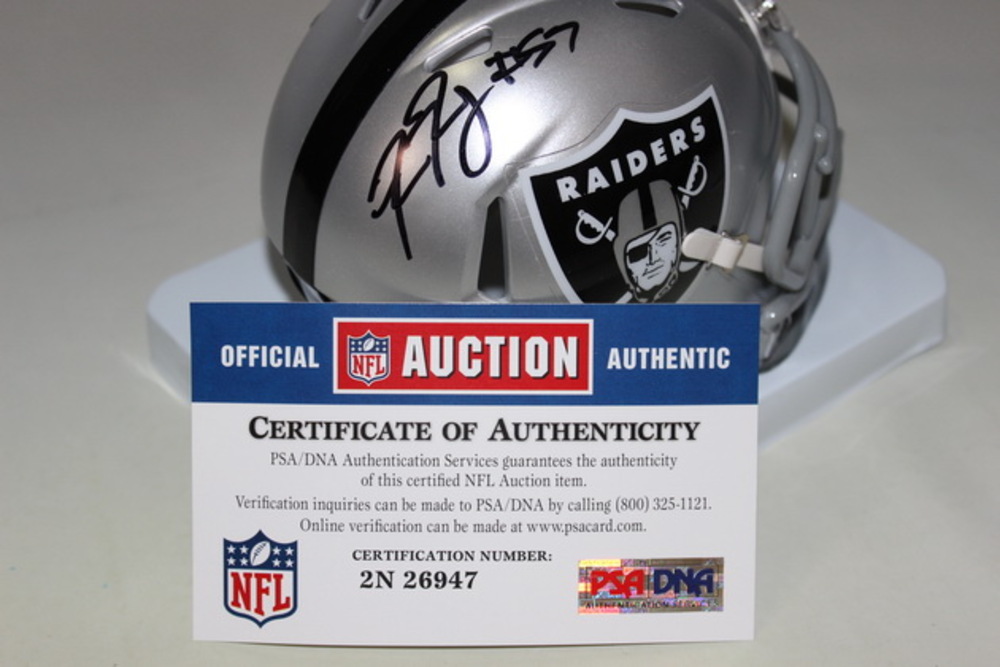 NFL Auction | RAIDERS - RAY RAY ARMSTRONG SIGNED RAIDERS MINI HELMET