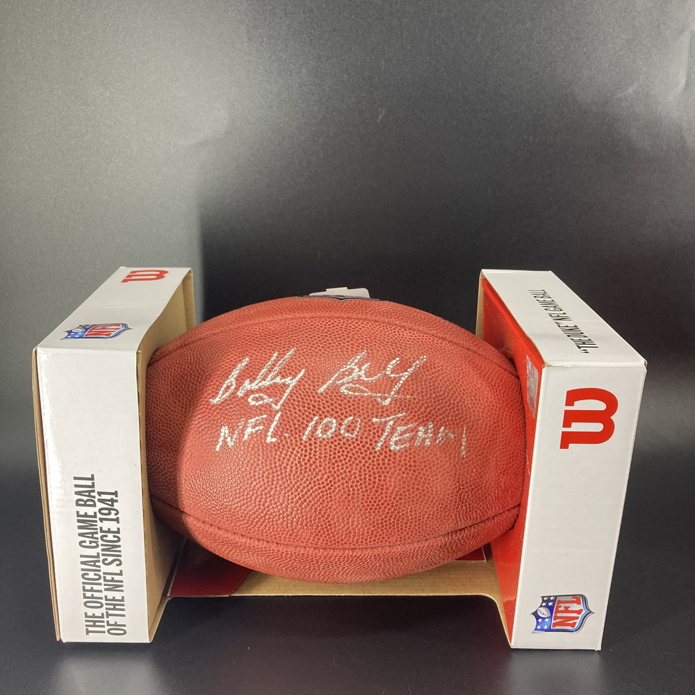 HOF - Chiefs Bobby Bell Signed Authentic Football with NFL 100 Team ...
