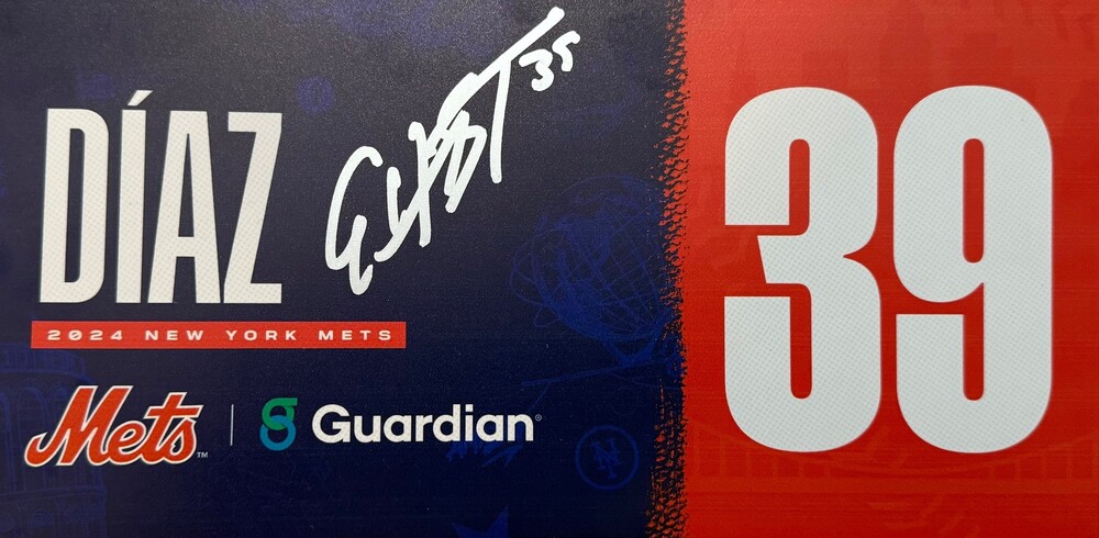 Edwin Diaz Autographed & Game Used Locker Nameplate - Opening Day 2024 ...