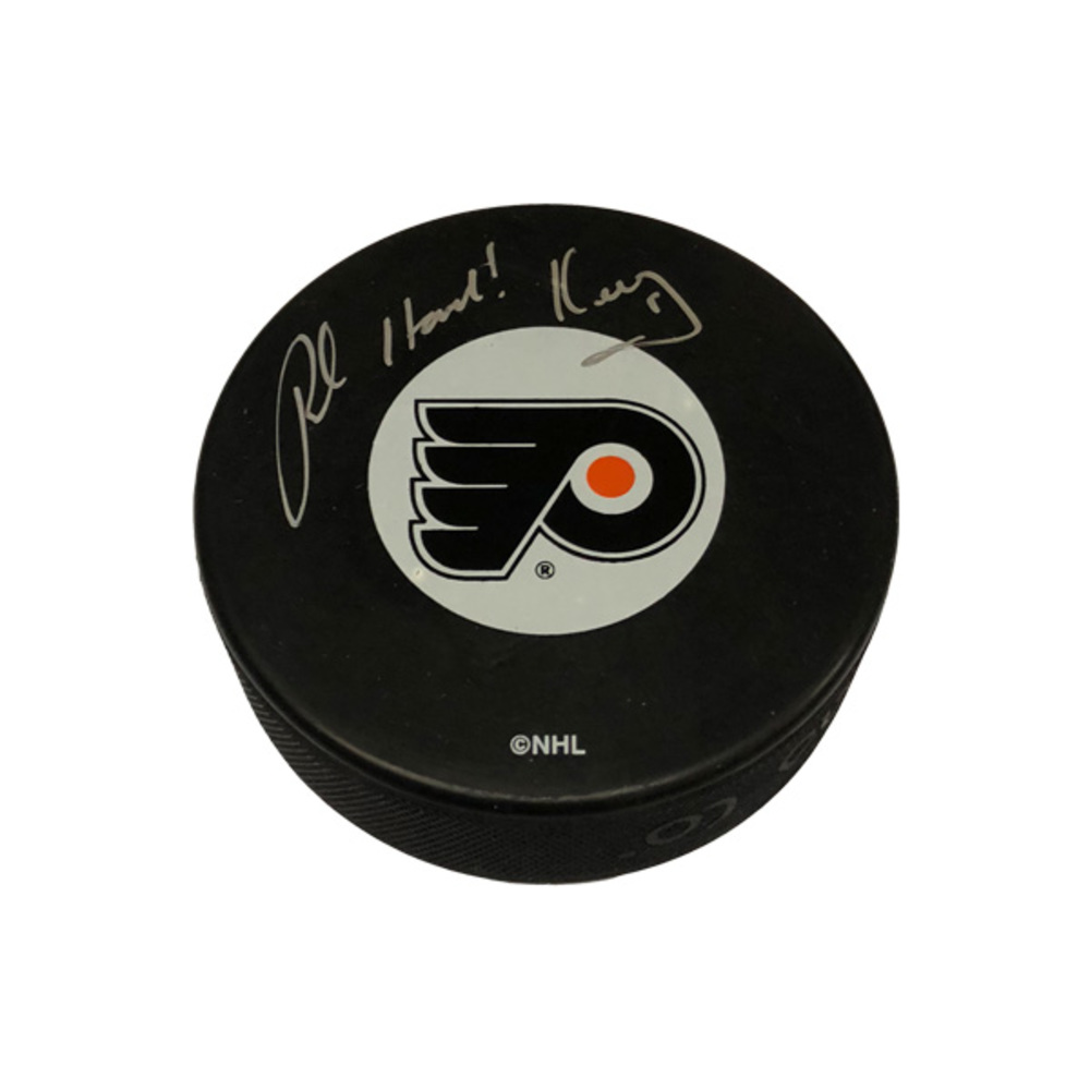 BOB KELLY Signed Philadelphia Flyers PuckInscribed "The Hound" (Exact ...