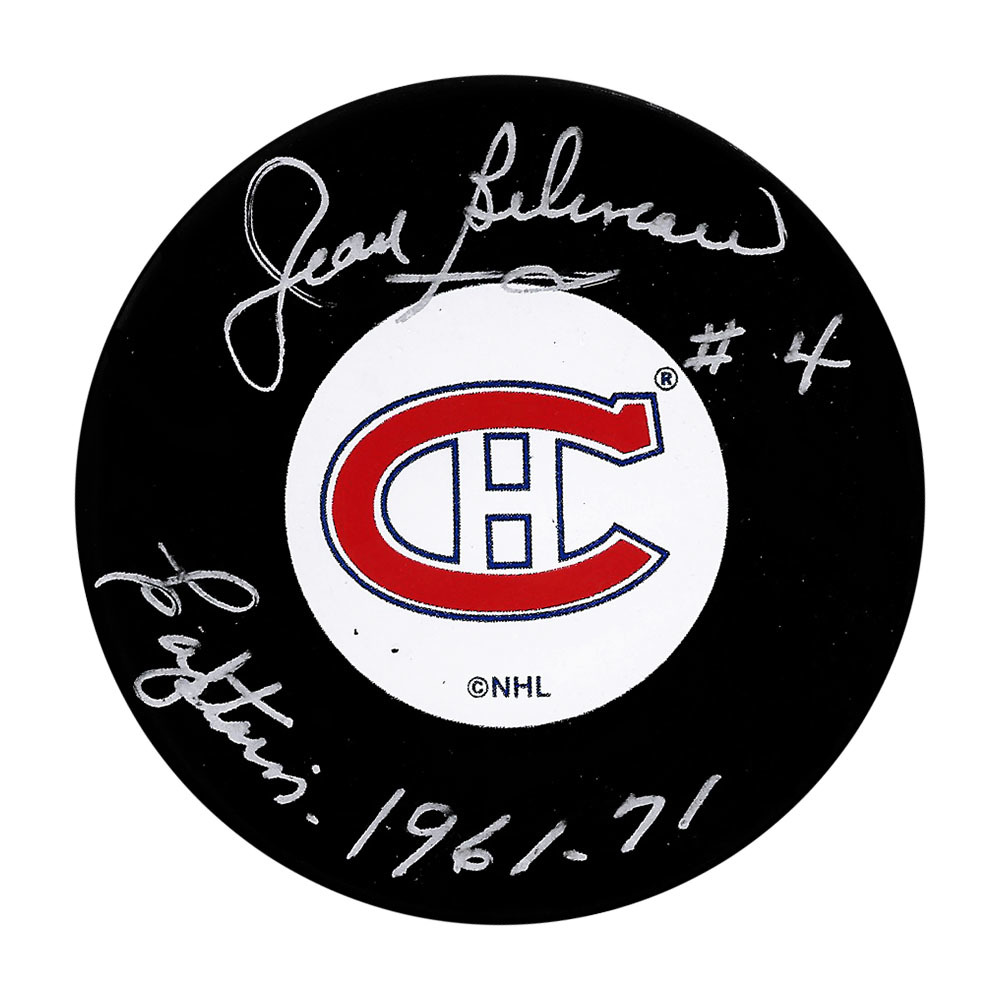 Jean Beliveau Autographed Montreal Canadiens Puck w/CAPTAIN 1961-71 ...