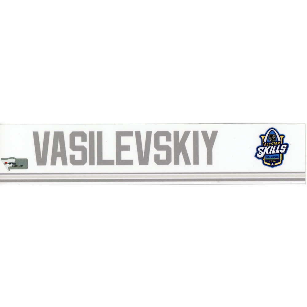 Andrei Vasilevskiy Player-Issued Gray Nameplate from the 2020 NHL All ...