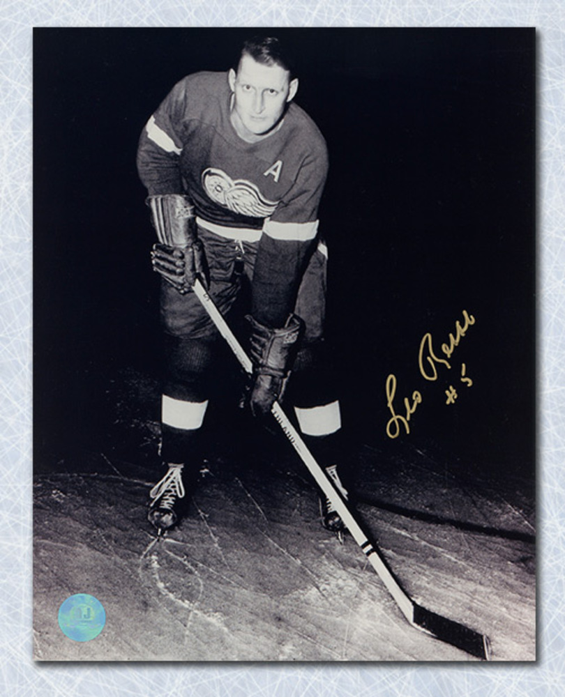 Leo Reise Detroit Red Wings Autographed On Ice Pose 8x10 Photo - NHL ...