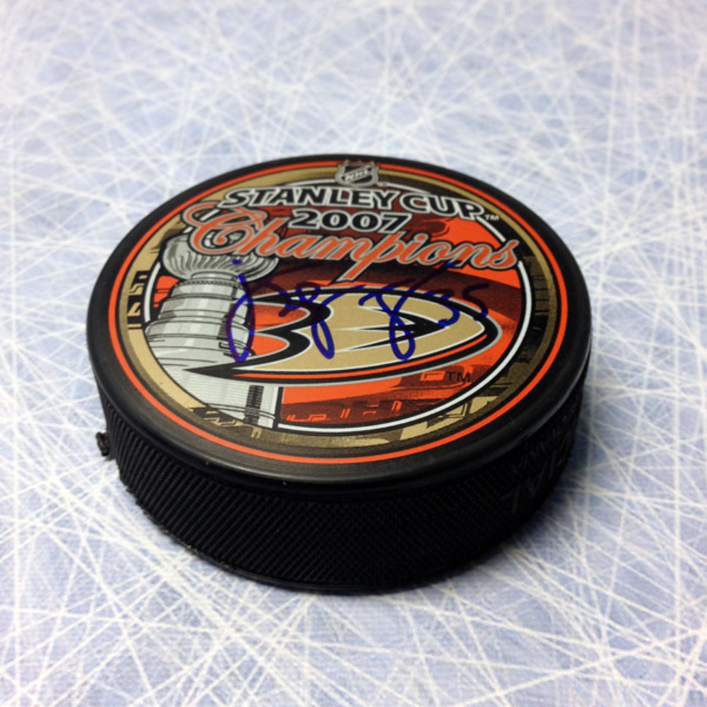 Jean-Sebastien Giguere Anaheim Ducks Autographed 2007 Stanley Cup Puck ...