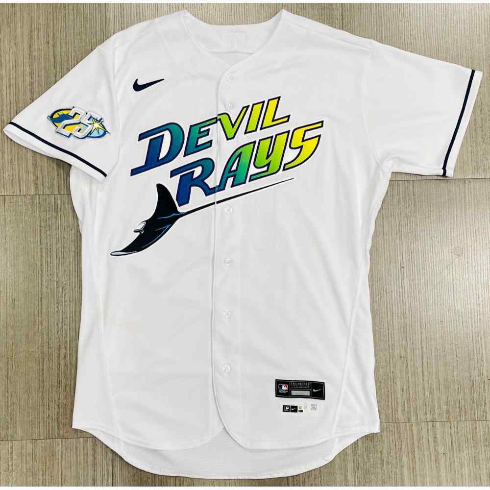 Game Used 25th Anniversary ALWC Devil Rays Jersey: Isaac Paredes ...