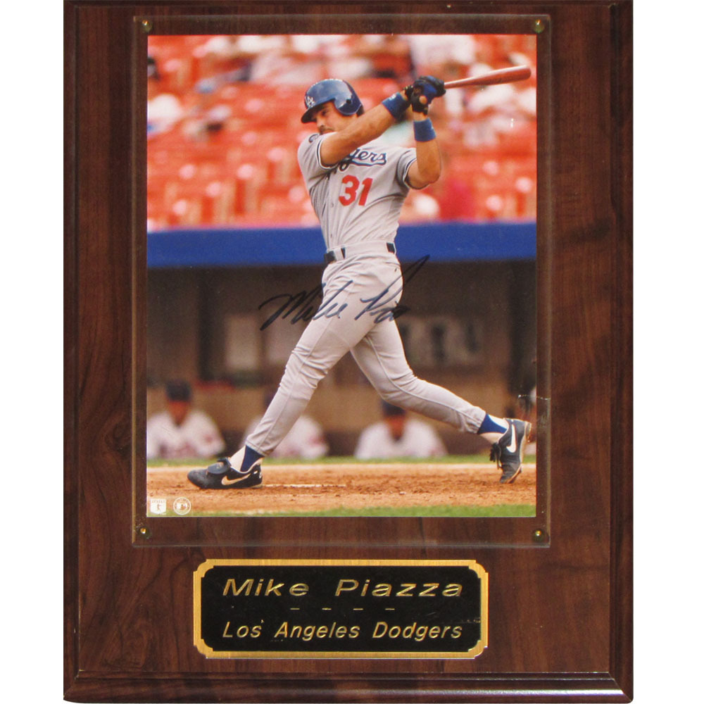 Mike Piazza Plaqued Autographed 8X10 Dodgers Photo - NHL Auctions