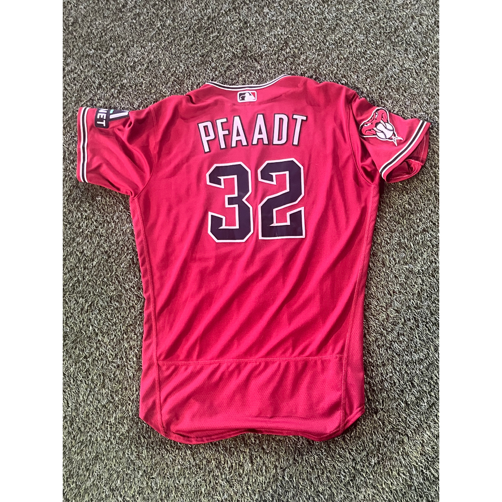 2023 Game-Used World Series Brandon Pfaadt Red Alternate Jersey- 8/18 ...