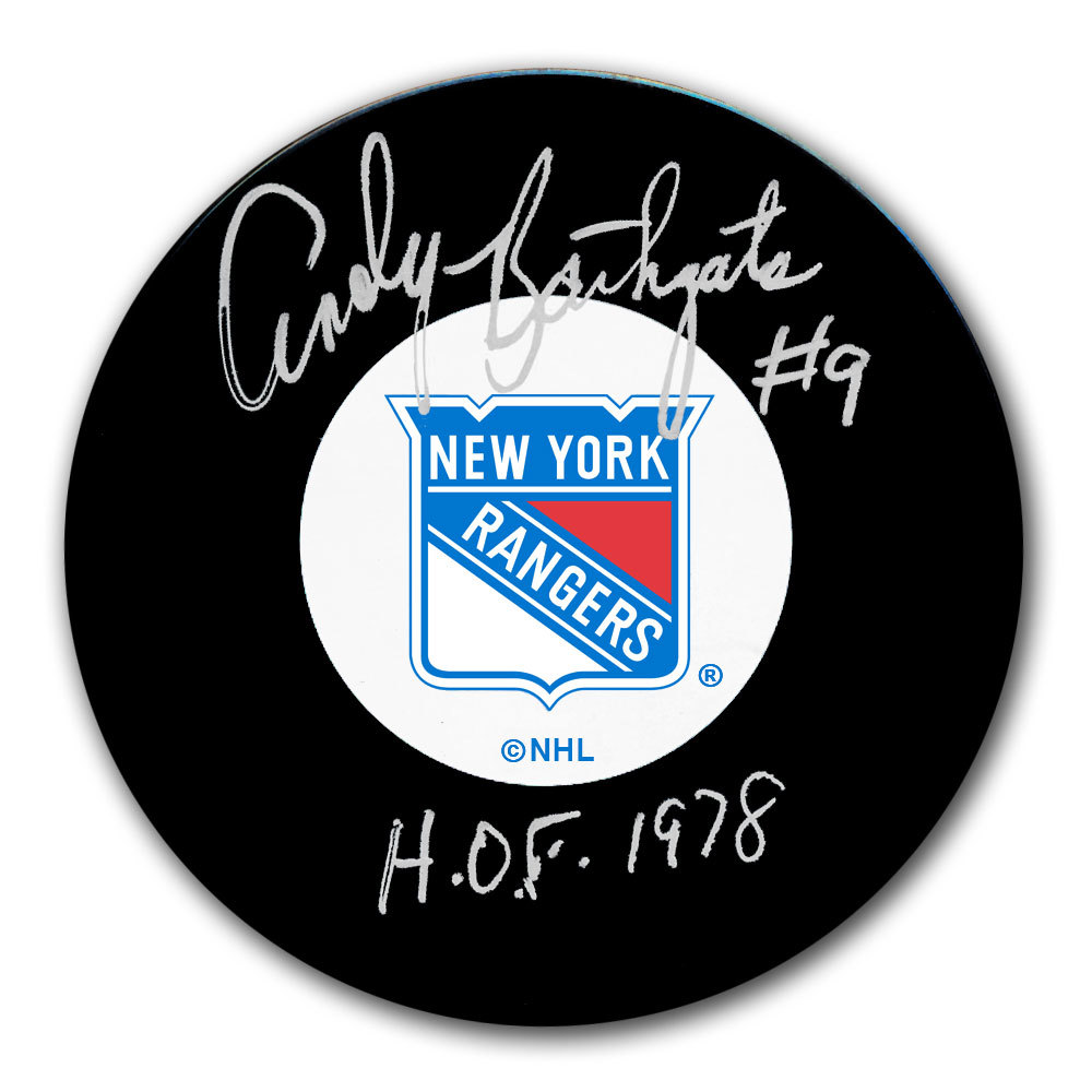 Andy Bathgate New York Rangers HOF Autographed Puck - NHL Auctions