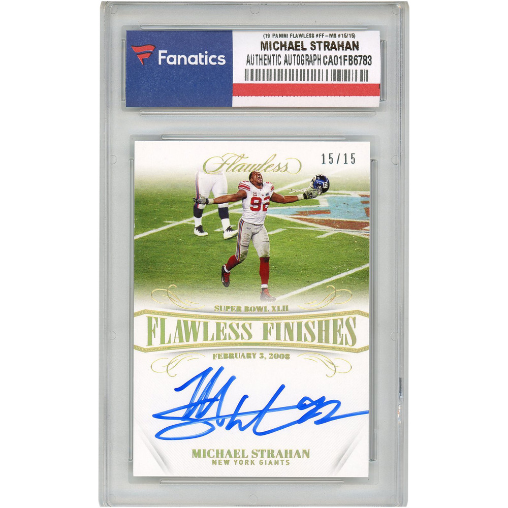 Michael Strahan New York Giants Autographed 2019 Panini Flawless ...