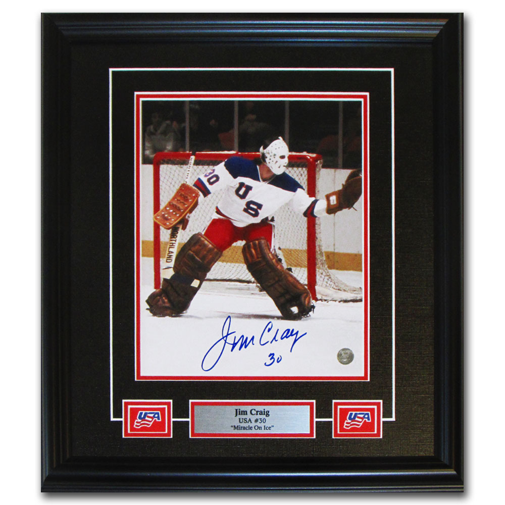 Jim Craig Autographed 1980 Team USA Framed 8X10 Photo - NHL Auctions