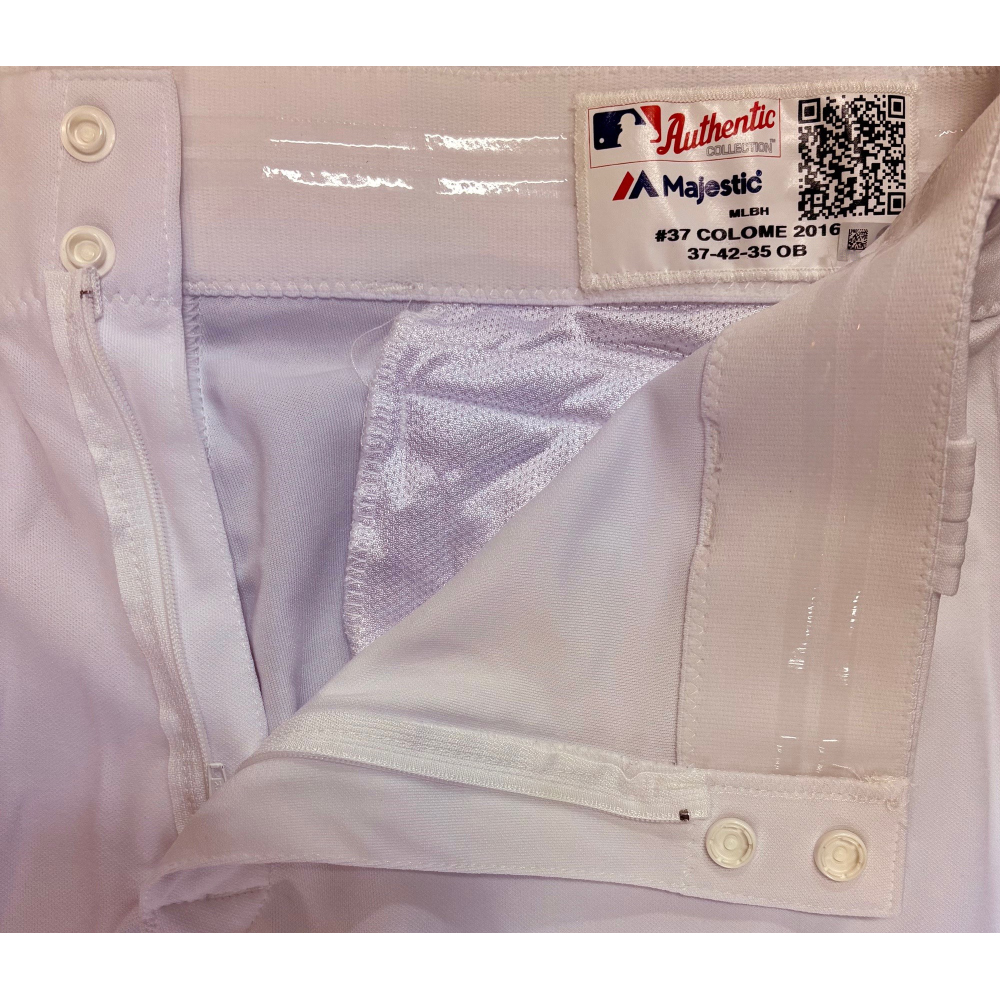 Team Issued Home White Pants: Alex Colome - 2016 | Tampa Bay Rays Auctions