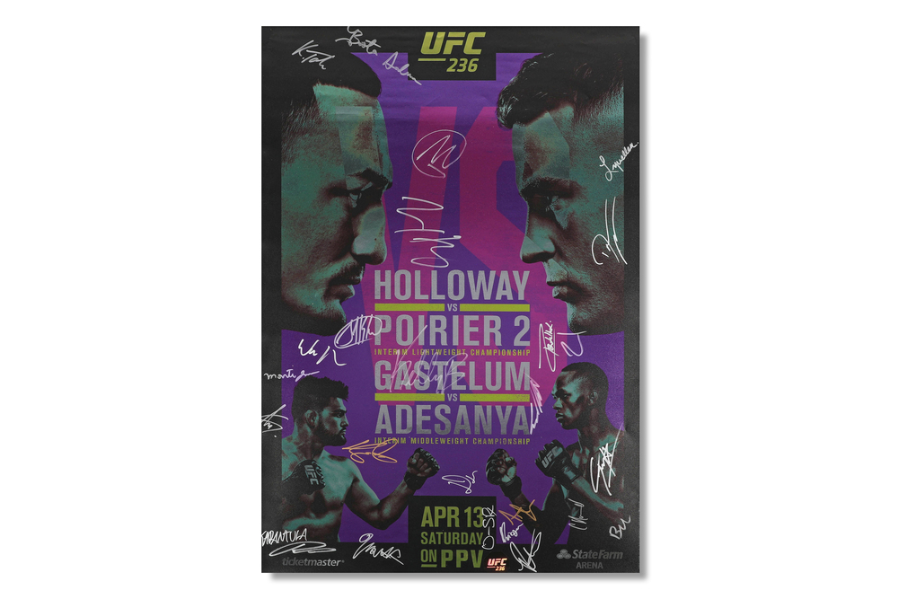 UFC 236: Holloway vs. Poirier 2 Autographed Poster | UFC Collectibles
