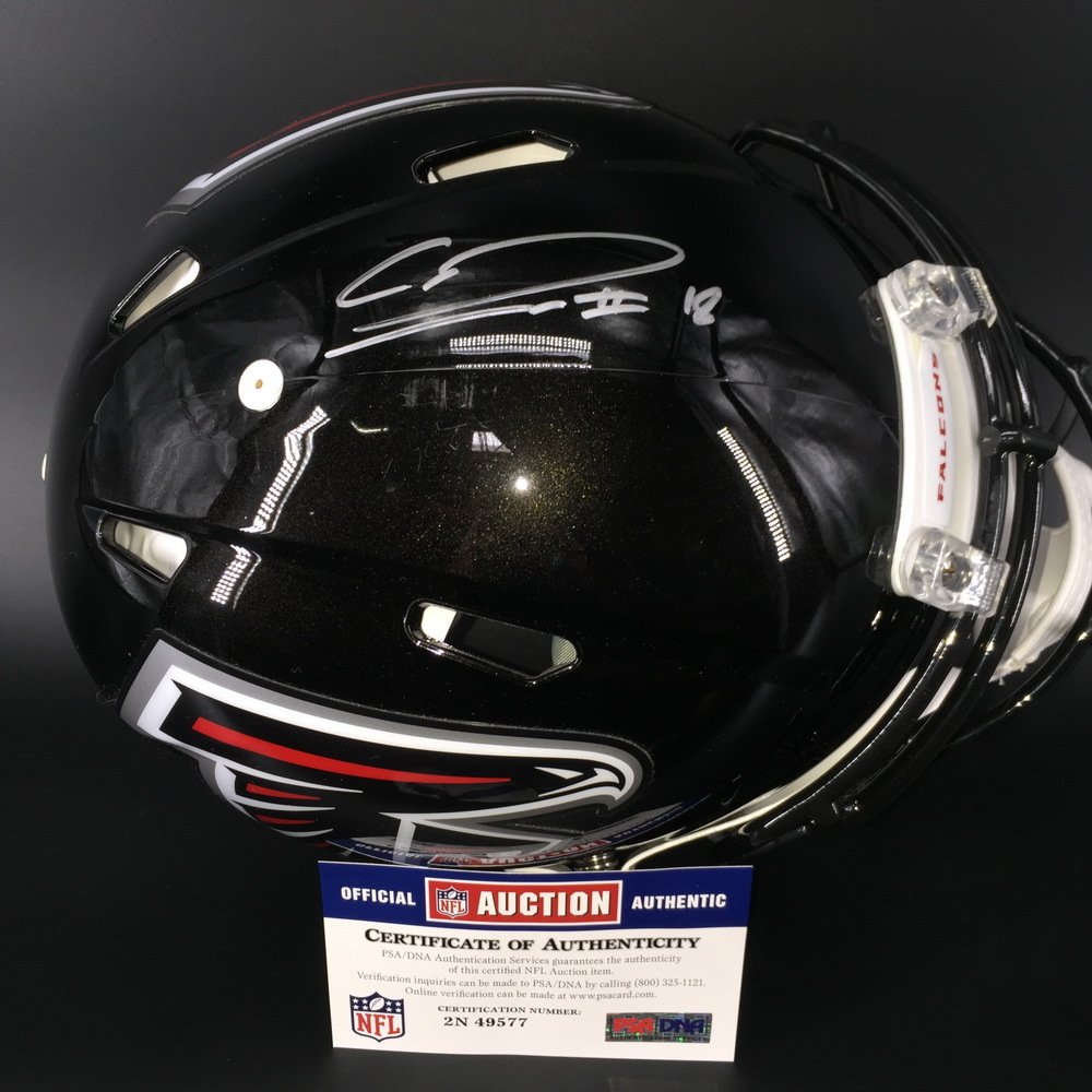Crucial Catch -FALCONS WR CALVIN RIDLEY SIGNED REVOLUTION HELMET W/ #18 ...