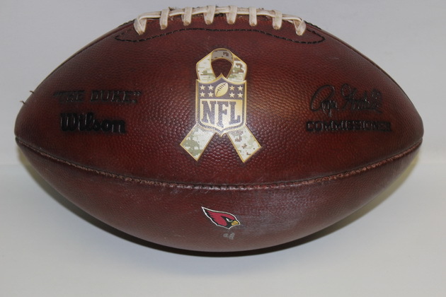 CARDINALS - STS GAME USED FOOTBALL W/ STS RIBBON LOGO (NOVEMBER 2015 ...