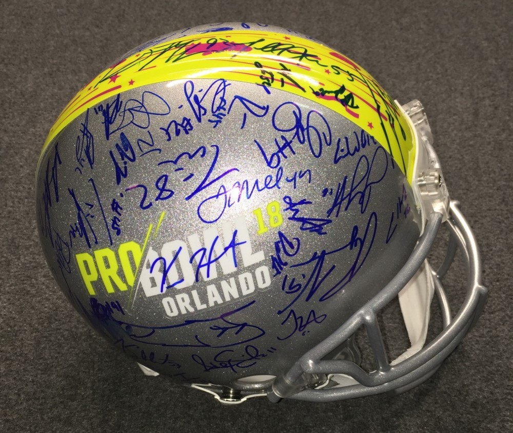 NFL - 2018 Pro Bowl multi signed proline helmet w/ over 60 signatures ...