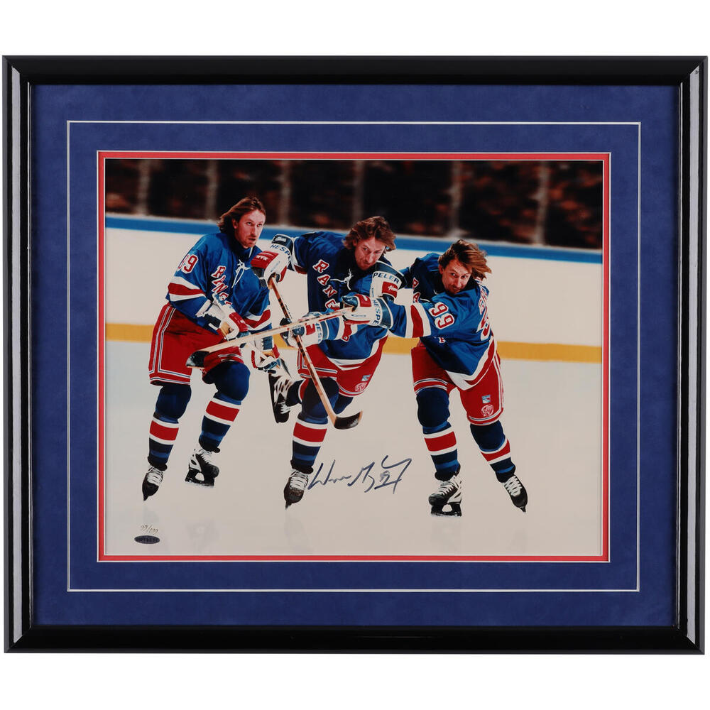 Wayne Gretzky New York Rangers Framed Autographed 16" x 20" Exposure ...