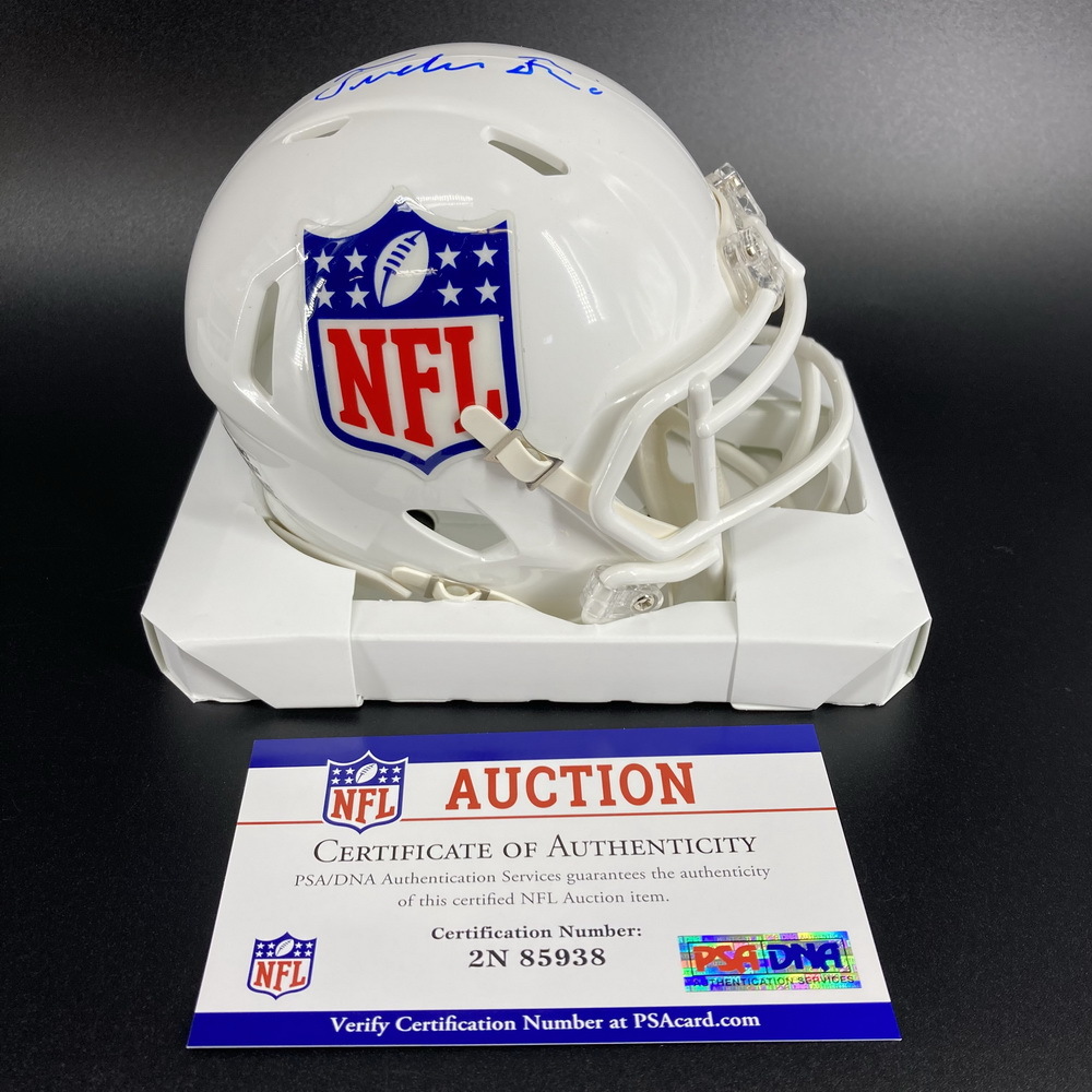 NFL - Falcons Tucker Fisk Signed NFL Shield Mini Helmet | The official ...