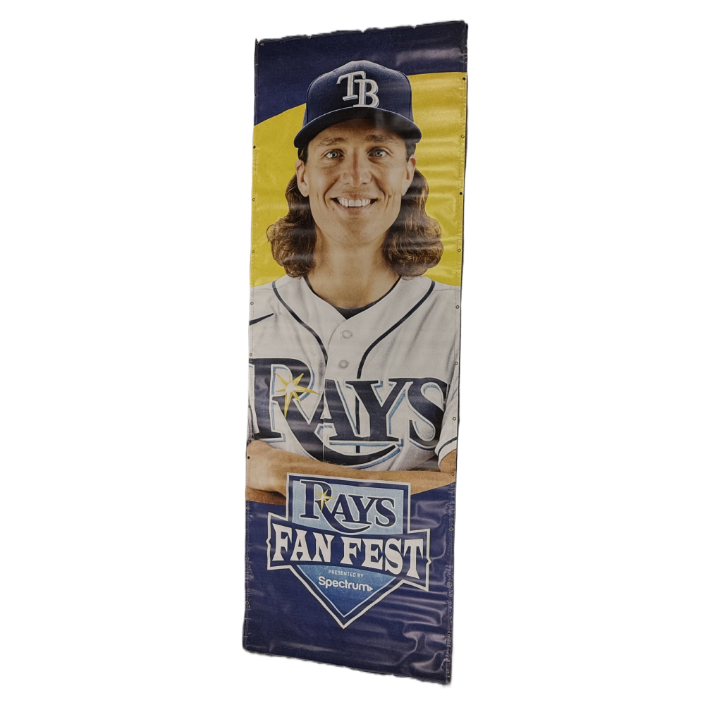 Team Issued Stadium Banner: Tyler Glasnow - 2023 | Tampa Bay Rays Auctions
