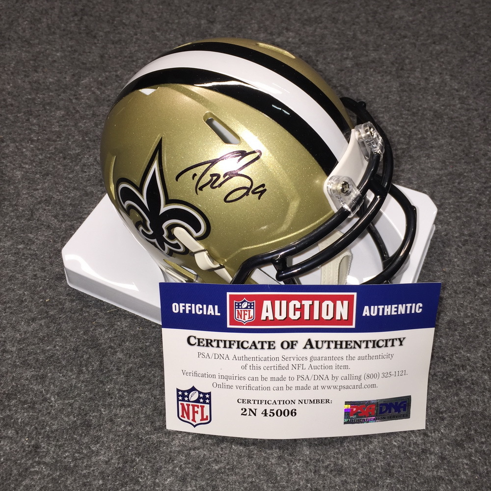 NFL - Saints Drew Brees signed Saints mini helmet | The official ...