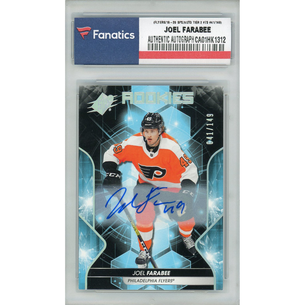 Joel Farabee Philadelphia Flyers Autographed 2019-20 Upper Deck SPx #73 Auto Parallel Tier 2 ...