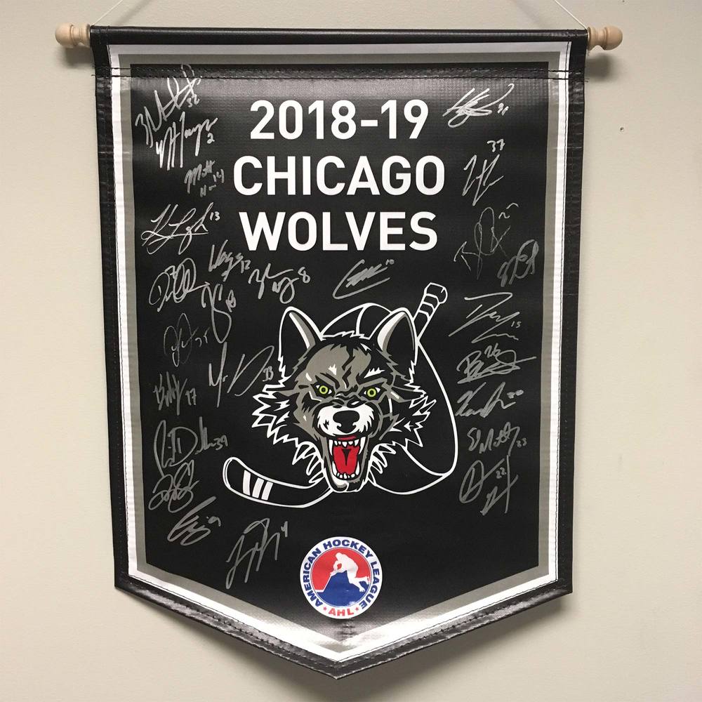 AHL Authentic - 2018-19 Chicago Wolves Team-Signed Banner