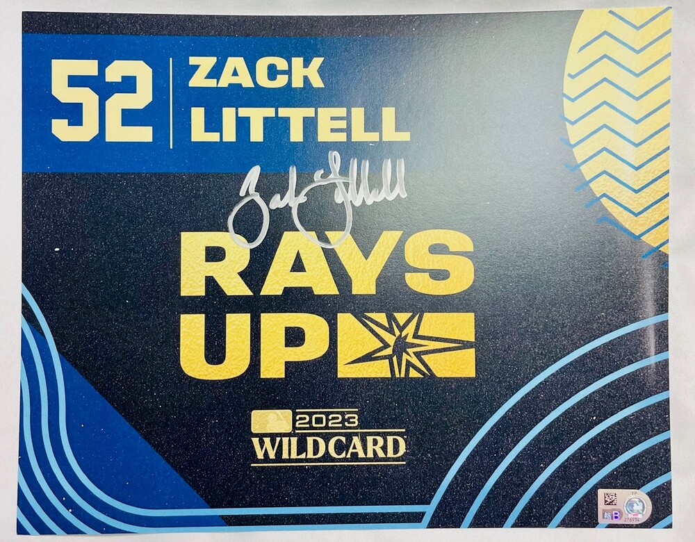 Game Used Autographed ALWC Postseason Locker Tag: Zack Littell ...