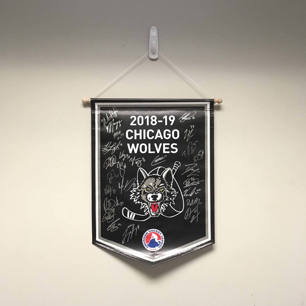 AHL Authentic - 2018-19 Chicago Wolves Team-Signed Banner