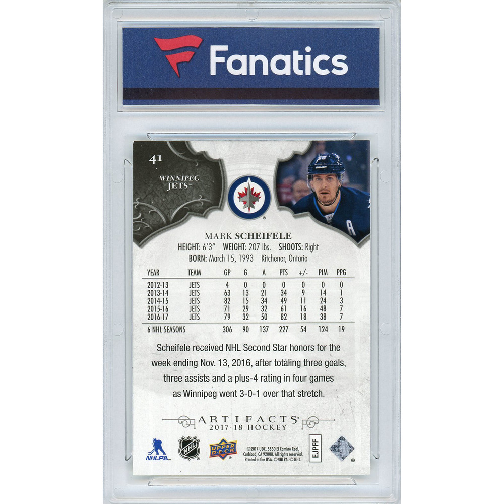 Mark Scheifele Winnipeg Jets Autographed 2017-18 Upper Deck Artifacts ...