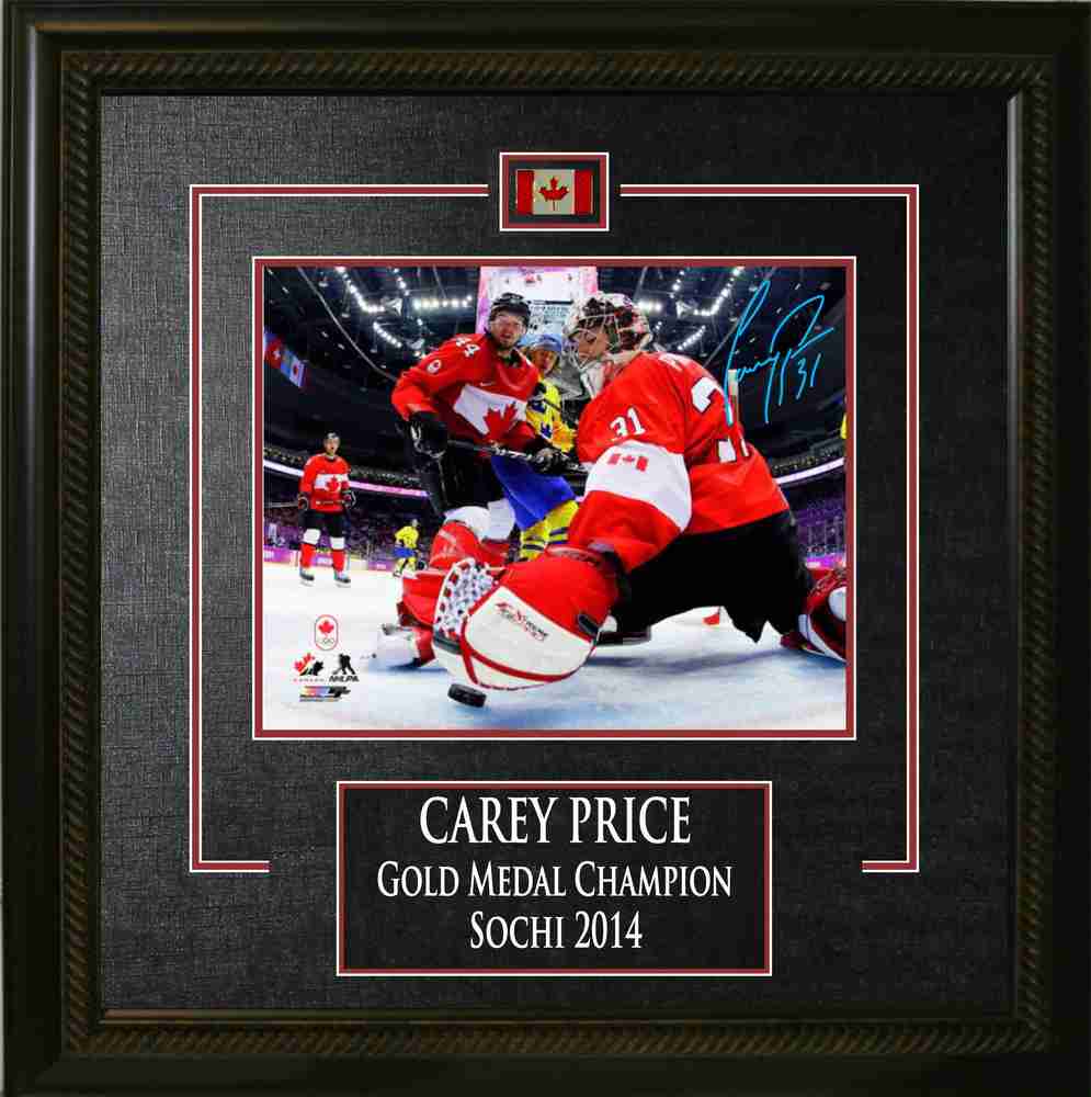 Carey Price - Signed & Framed 8x10 Etched Mat - Team Canada Red Netcam ...
