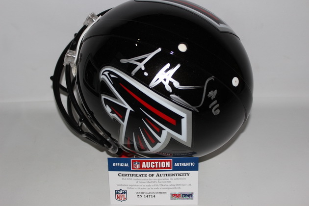 NFL - FALCONS JUSTIN HARDY SIGNED FALCONS PROLINE HELMET | The official ...
