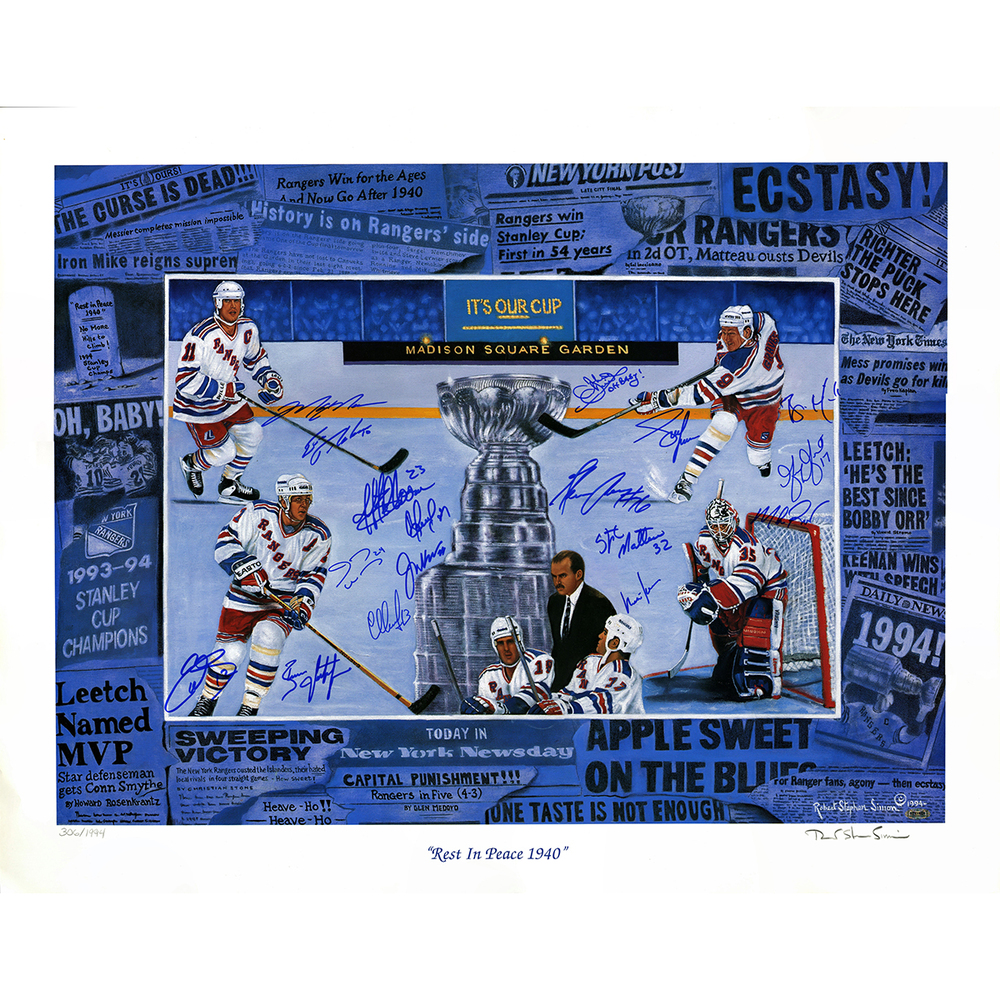 New York Rangers Multi Signed Rest in Peace 1940 Robert Steven Simon ...