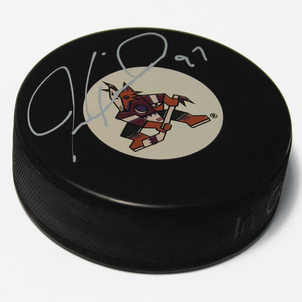 Jeremy Roenick Phoenix Coyotes Autographed Retro Logo Hockey Puck - NHL ...