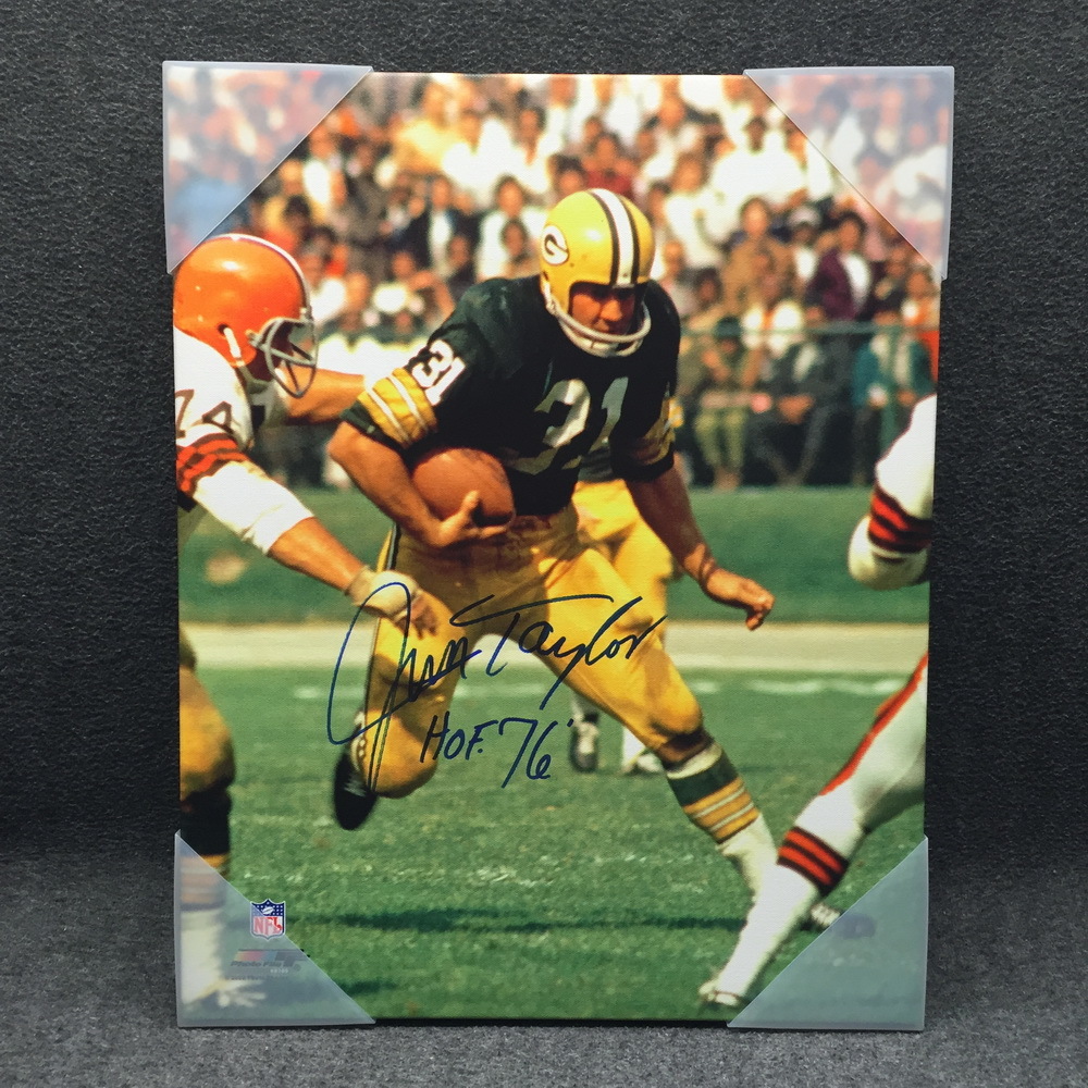 HOF - PACKERS JIM TAYLOR SIGNED 16X20 CANVAS PRINT | The official ...