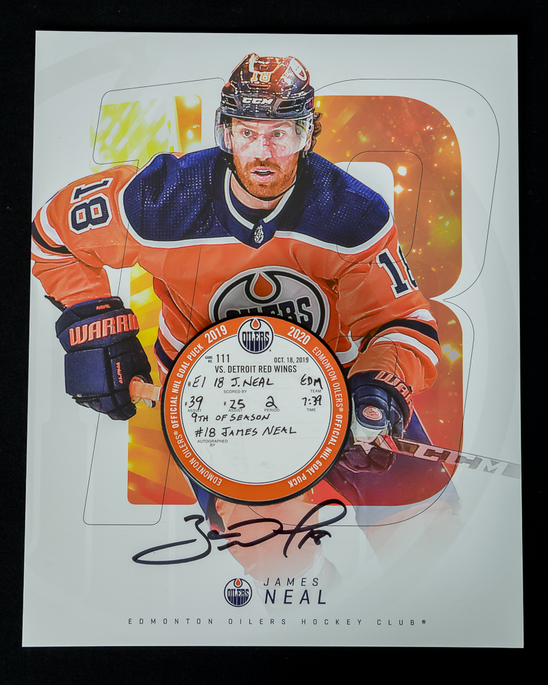 James Neal #18 - Autographed 279th NHL Career Regular Season Edmonton ...