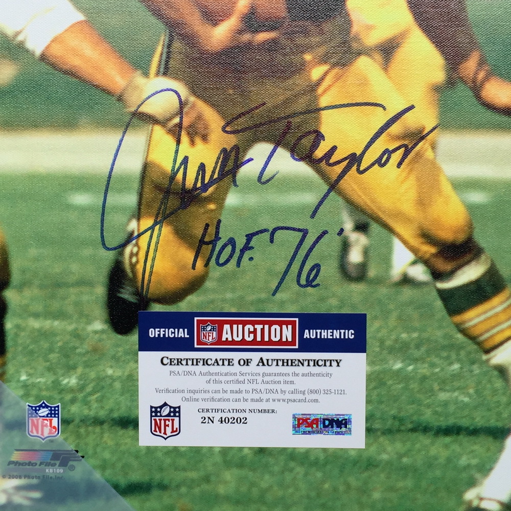 HOF - PACKERS JIM TAYLOR SIGNED 16X20 CANVAS PRINT | The official ...