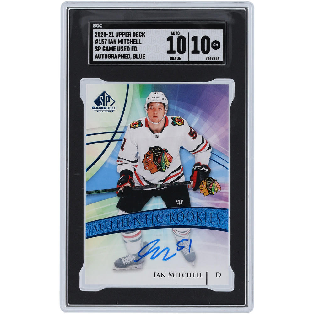 Ian Mitchell Chicago Blackhawks Autographed 2020-21 Upper Deck SP Game ...