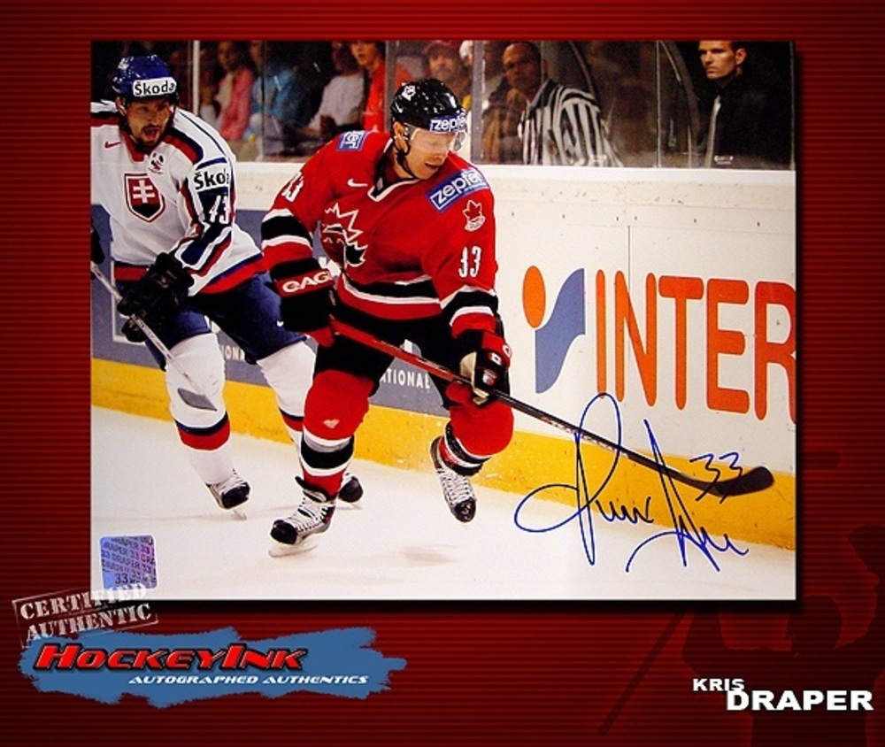 KRIS DRAPER Signed Team Canada 8 X 10 Photo - Detroit Red Wings - 70336 ...