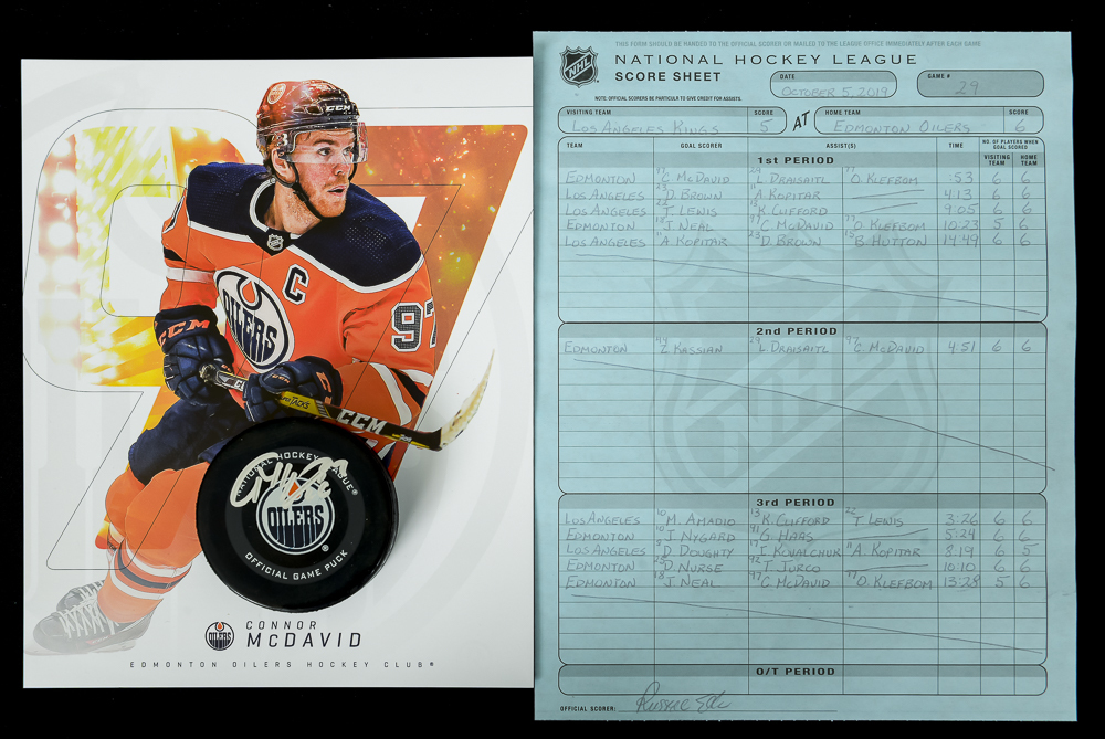 Connor McDavid #97 - Autographed 130th NHL Career Regular Season ...