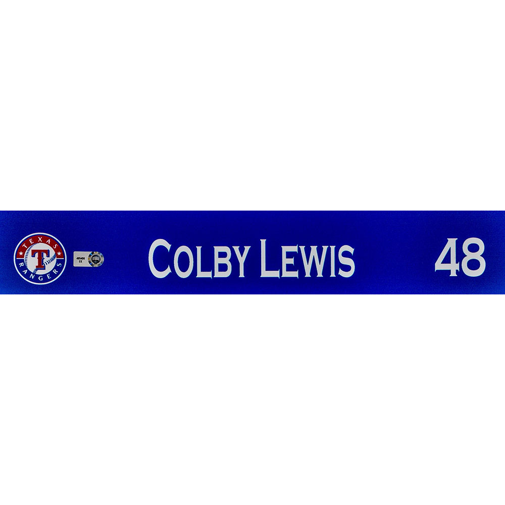 Colby Lewis Opening Day Locker Name Tag | MLB Auctions