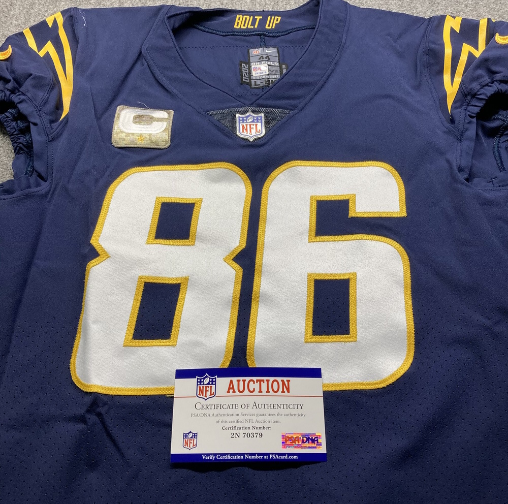 STS - Chargers Hunter Henry Game Used Jersey (11/8/20) Size 44 w ...