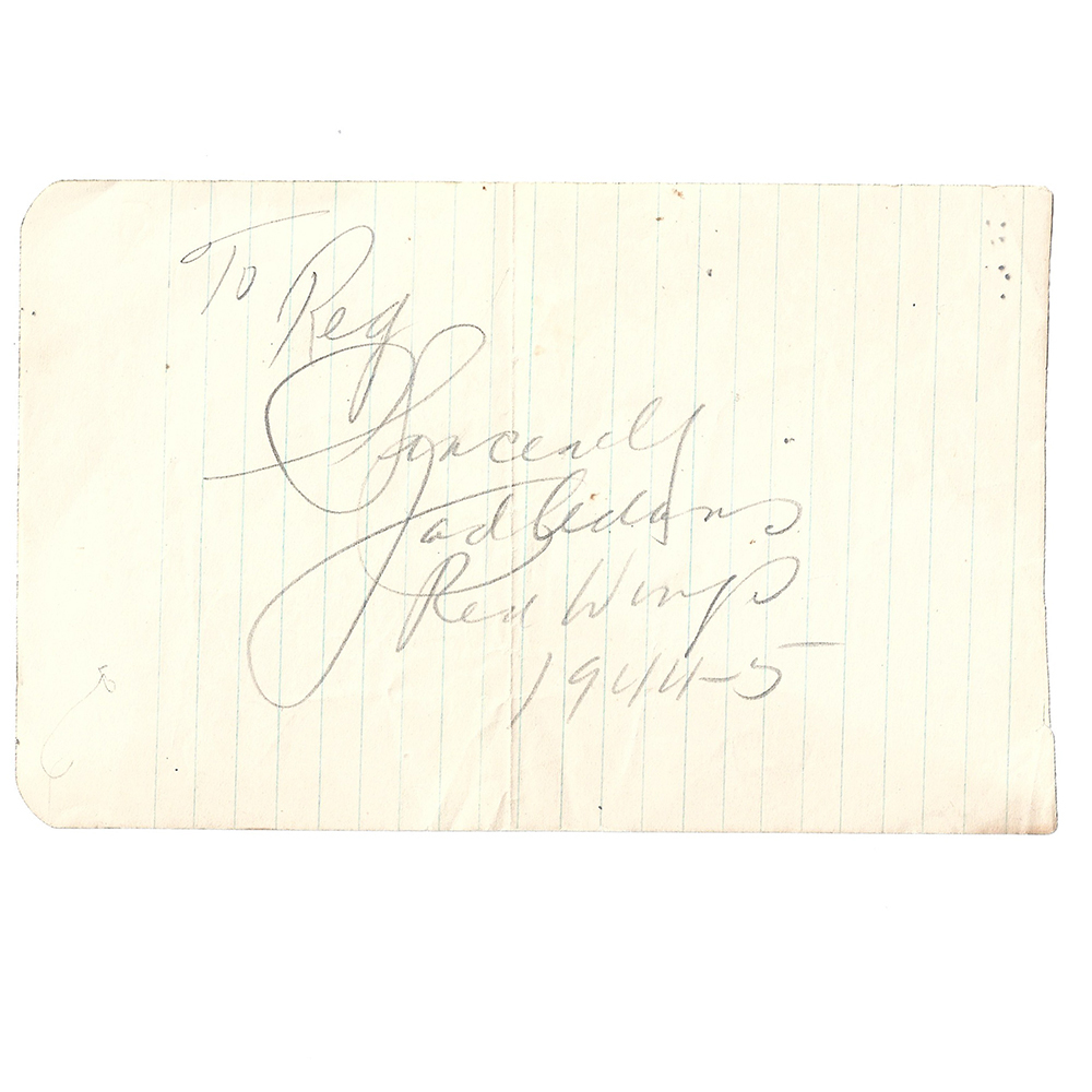 Jack Adams Autographed Sheet - Personalized To Reg - Dated 1944-5 - NHL ...