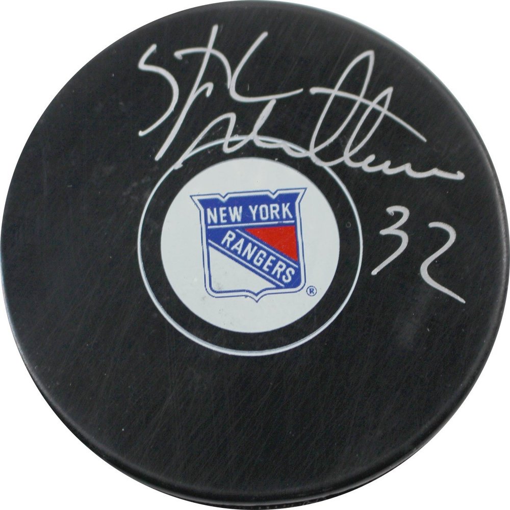 Stephane Matteau Signed NY Rangers Puck - NHL Auctions