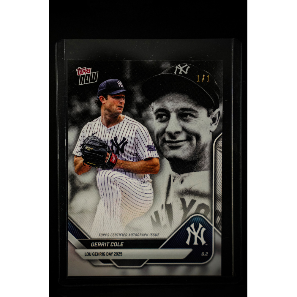 Gerrit Cole Signed 1/1 Lou Gehrig Day Topps Now | MLB Charities