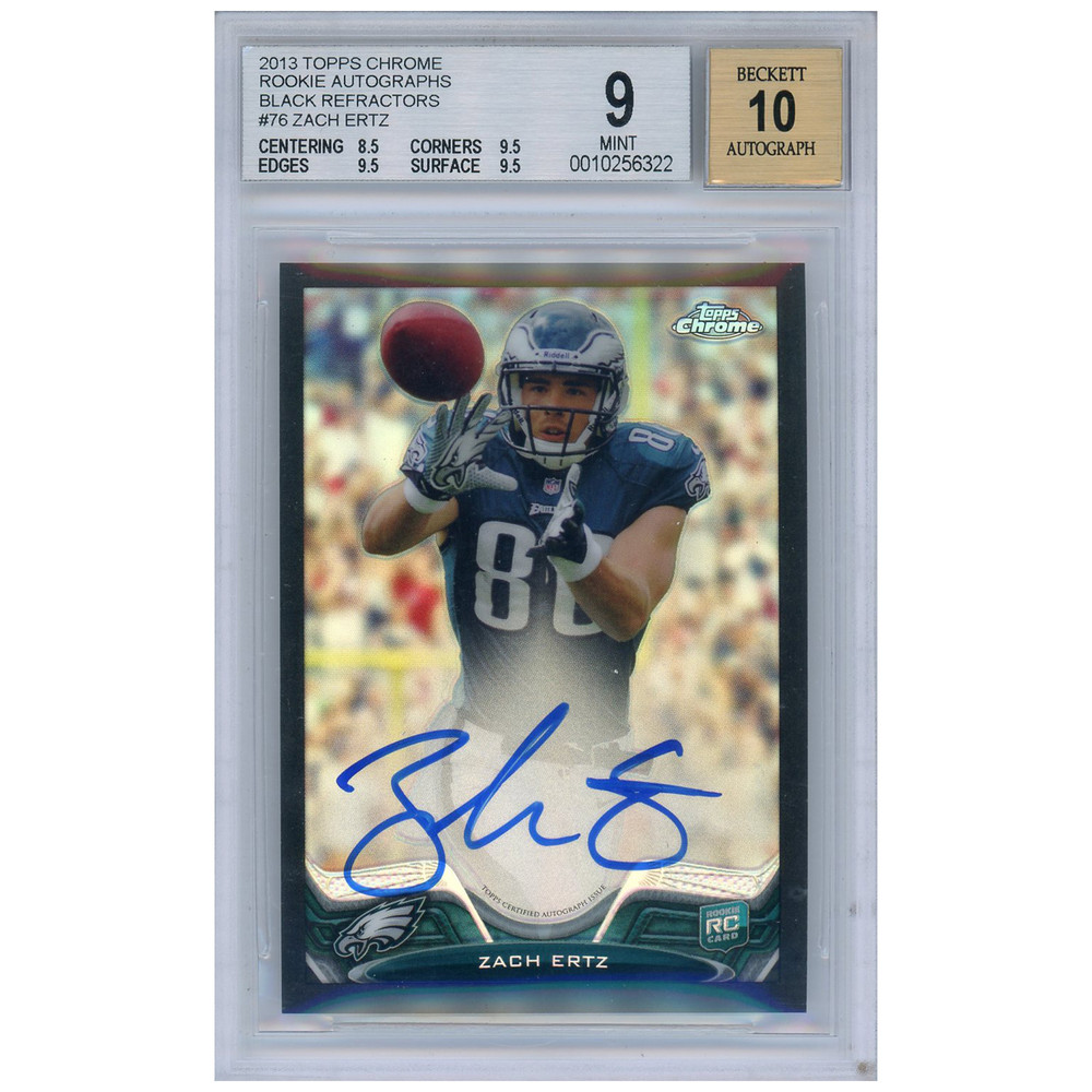 Zach Ertz Philadelphia Eagles Autographed 2013 Topps Chrome Black ...